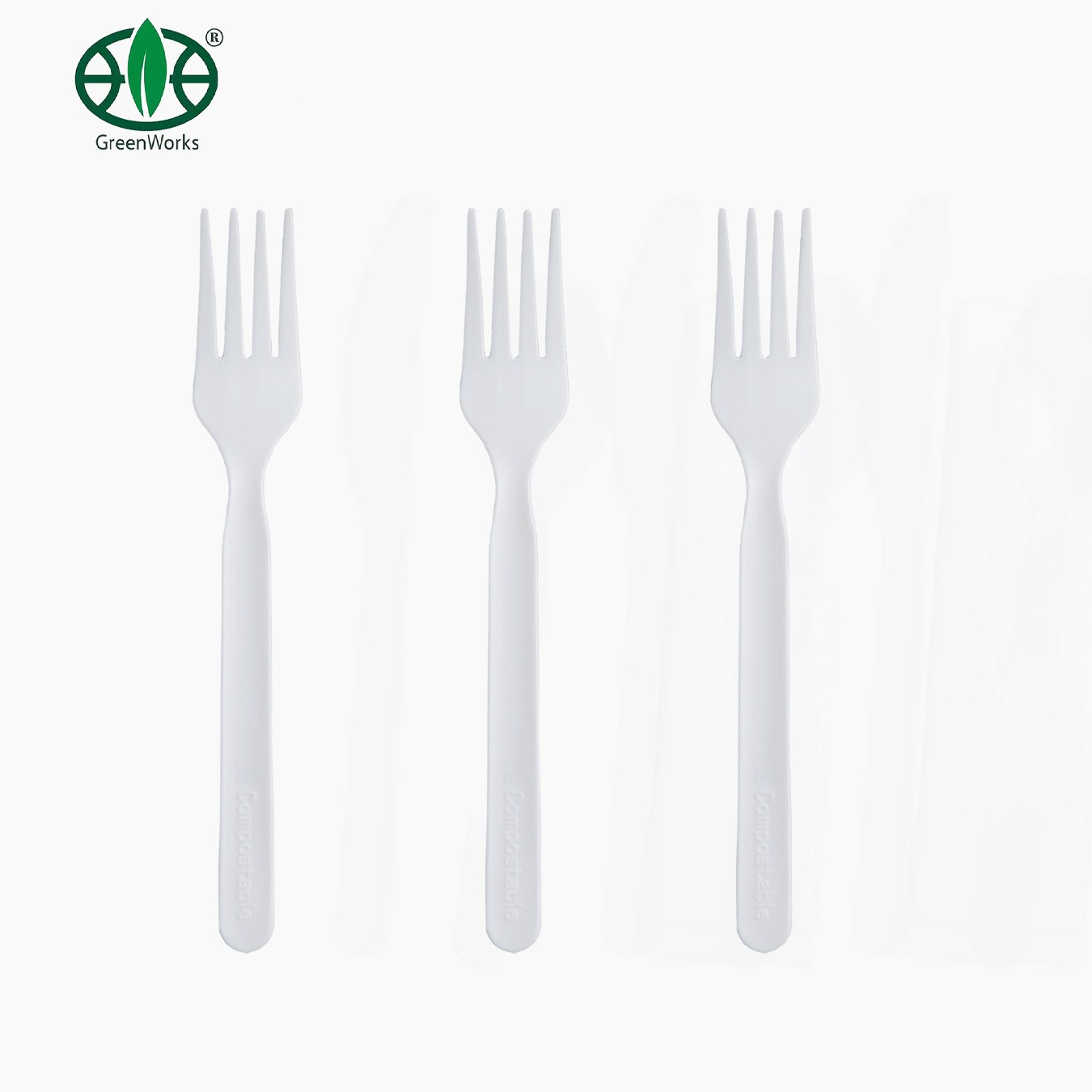 GreenWorks HJ-PLA-01(CW) hot selling Disposable Eco-friendly Compostable CPLA fork utensils ...